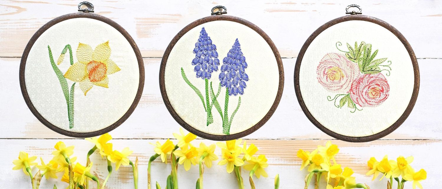 Embroidered spring flowers | Brother | Blog
