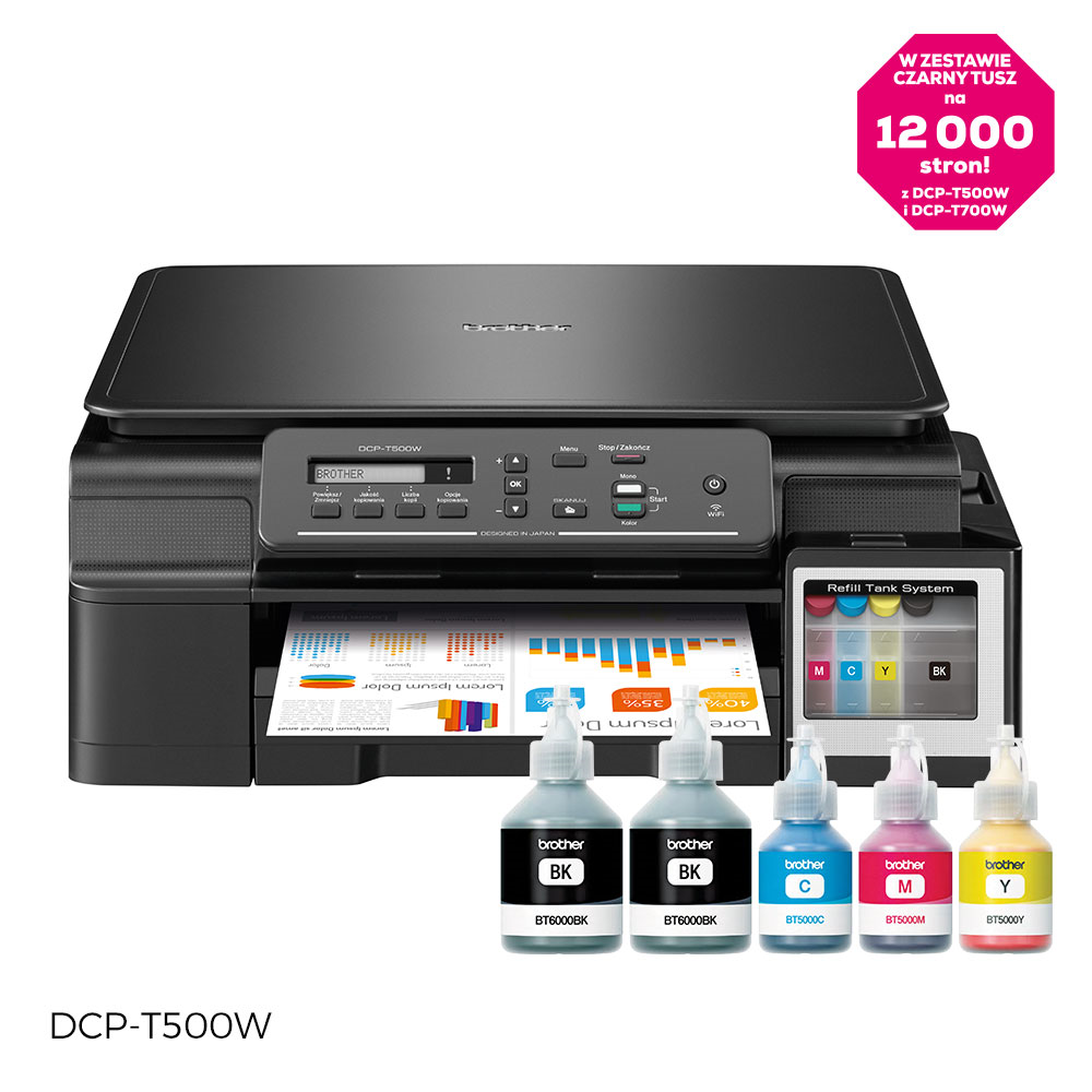 DCP-T500W | Wielofunkcyjne Drukarki Atramentowe | Brother